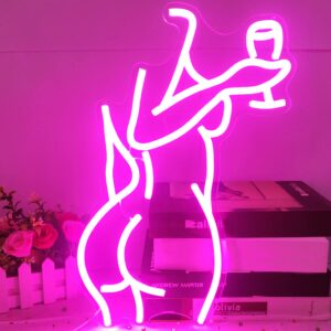 ajoyferris lady back neon sign dimmable led lady neon sign neon woman neon light sexy lady neon signs for bedroom man cave bar party art decor gifts