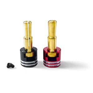 aei hobby 2pcs heatsink bullet plug grips with 4mm 5mm 4-5mm bullets (black/red) (4-5mm bullets)