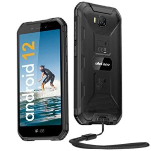 ulefone lasted android 12 unlocked rugged phone, armor x6 pro (2022 new) rugged smartphone, 8gb + 32gb, 128gb extension 4000mah, 5.0 inch, 13mp + 5mp, ip68 waterproof cell phone, 4g dual sim- black