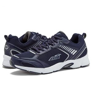 avia forte 2.0 men’s running shoes, lightweight trail or running athletic sneakers for men - navy blue/dark grey/silver grey, 10 extra wide