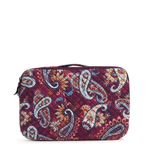 vera bradley women's cotton laptop organizer, paisley jamboree - recycled cotton, one size