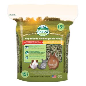 oxbow animal health hay blends - western timothy & orchard - 15 ounce