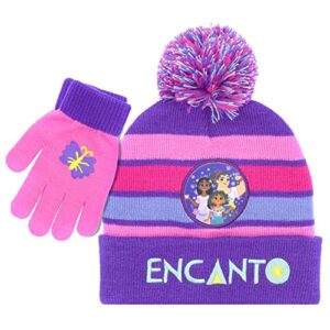 disney encanto kid’s winter hat and snow gloves for girls and toddlers, 2 pc. set