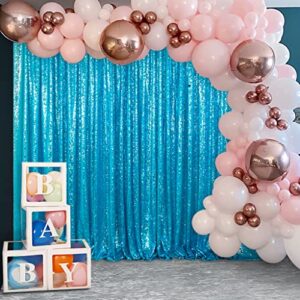 shinybeauty sequin backdrop-curtain-5ftx10ft-turquoise-sequins fabric photo booth backgrounds 10ft glitter backdrops for happy birthday aqua blue photography backdrop background