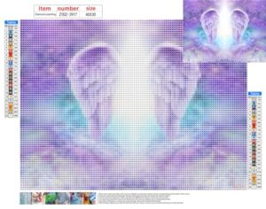 qazwsx angel wings diamond painting kits, dreamlike feather fairy tales diamond art for adults kids full round drill kit crystal pictures for home wall decor christmas gifts 12x16 inch /30x40 cm