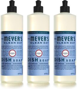 mrs. meyer's clean day liquid dish soap, biodegradable formula, bluebell, 16 fl. oz - pack of 3