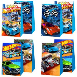 12pcs hot cars party favor gift bags, monster trucks birthday party supplies for cars party decorations