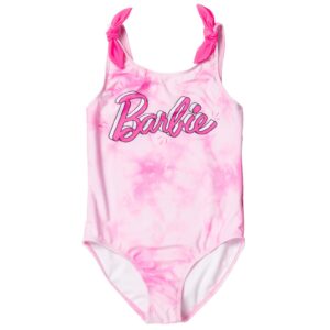 barbie little girls one piece bathing suit tie dye pink 6