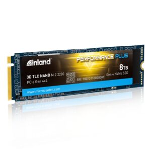 inland 8tb performance plus nvme internal gaming ssd solid state drive - gen4 pcie, m.2 2280, dram cache, 176-layer tlc 3d nand flash, up to 7000mb/s