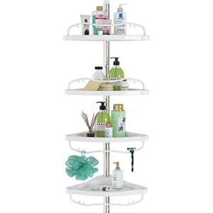 corner shower caddy with tension pole and rustproof shelves