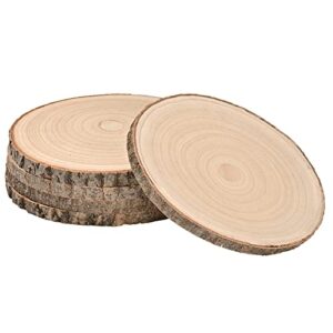 willowdale 5pcs large wood slices for centerpieces, 11-13 inches unfinished wood circles for crafts rustic wood round wooden ornaments, wood decor for table centerpieces for wedding party