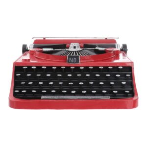 fomiyes vintage typewriter model metal manual typewriter antiques retro electric typewriter desktop ornament for home office study room decoration red