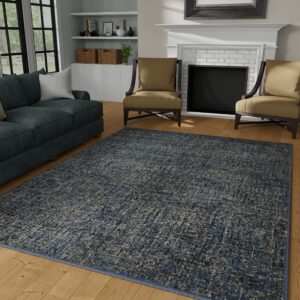 loomaknoti celena altenz 2' x 7' blue abstract indoor runner rug