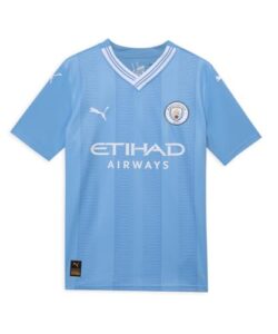 manchester city fc kids 2023/24 home soccer jersey - team light blue - size: l