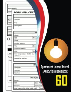 apartment lease rental application forms book: tenant rent application sheets for real estate agents and landlord.