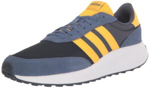 adidas men's run 70s sneaker, ink/bold gold/crew blue, 12