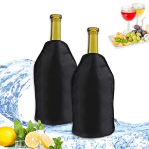 wine cooler sleeve with protector instant cooling and keeps your drink cold keep cool and chill champagne wine (black)