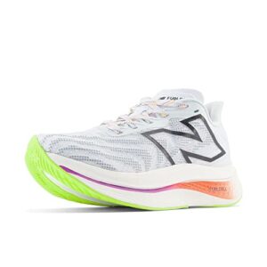 new balance women's fuelcell supercomp trainer v2 running shoe, ice blue/neon dragonfly, 8