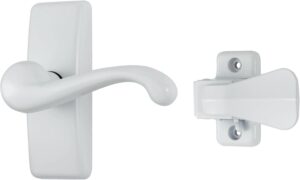 ideal security gl lever handle set for storm doors and screen doors, storm door handle replacement, screen door handle, white