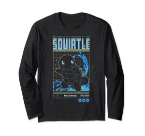 pokémon squirtle water type schematic long sleeve t-shirt