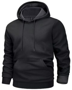 magcomsen mens sweatshirts hoodies athletic hoodie casual sweatshirts pullover plain blank cotton sweatshirts black xl