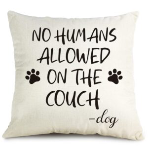 no humans allowed on the couch dog, dog lovers gift decorative, throw pillow cover, funny dog owner gifts, christmas birthday gift, square pillowcase decoration for sofa bedroom-8l109