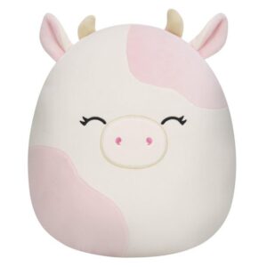 squishmallow official kellytoy plush collectible farm squad squishy soft animals (caedyn cow (sleepy), 10 inch)