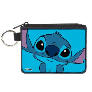 buckle-down disney wallet, coin purse, lilo and stitch stitch sweet smiling pose close up blues, canvas