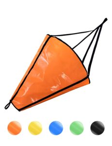 bluewing 32in sea anchor drift sock 840d nylon parachute fishing drogue for marine boat/jet ski/sail, orange