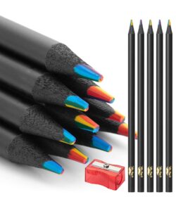 mr. pen- rainbow pencils, 12 pack, 7 color in 1 rainbow colored pencil with sharpener, fun pencils for kids, rainbow pencils for kids, colored pencils for kids, color pencils for kids