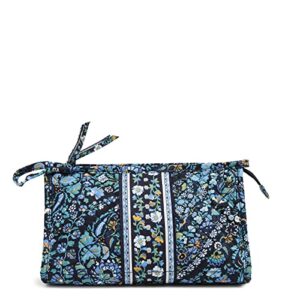 vera bradley women's cotton trapeze cosmetic makeup organizer bag, dreamer paisley - recycled cotton, one size