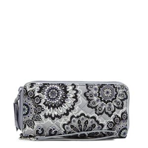 vera bradley women's cotton accordion wristlet with rfid protection, tranquil medallion - recycled cotton, one size