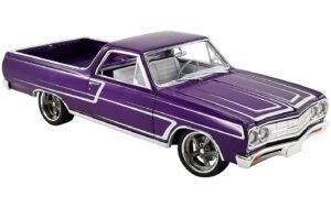 1965 chevy el camino ss custom cruiser purple met w/white graphics limited edition to 678 pieces worldwide 1/18 diecast model car by acme a1805413