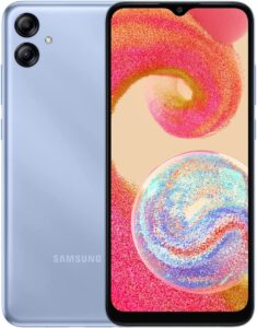 samsung galaxy a04e 4g lte 32gb+3gb latin specs (only tmobile/metro/mint us market) 6.5" dual sim 13mp dual camera sm-a042m/ds + (w/fast car chager bundle) (light blue)