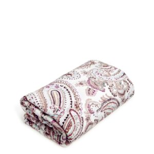 vera bradley women's, oversized fleece plush throw blanket, sand paisley, twin/twin xl