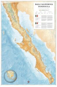 benchmark maps: baja california peninsula wall map - 40 x 26.25 inches