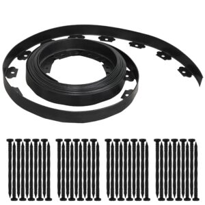 gardzen 1.5" x 33' landscape edging kit, garden edging coil comes with 40 pcs spikes, no dig lawn border design