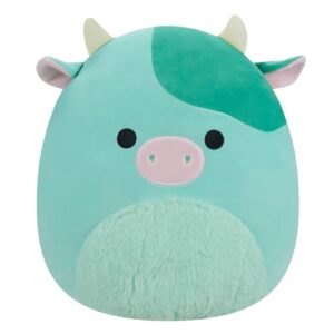 squishmallows original 14-inch seamus green cow with fuzzy belly - large ultrasoft official jazwares plush