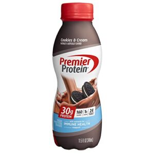 premier protein shake, cookies & cream, 30g protein, 1g sugar, 24 vitamins & minerals, nutrients to support immune health 11.5 fl oz