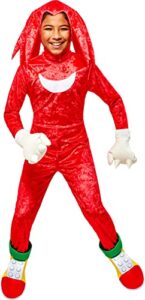 rubies child's sonic the hedgehog knuckles costume jumpsuit and headpiece, as shown, medium