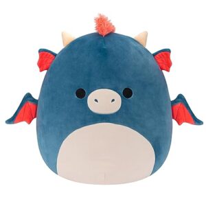 squishmallows original 14-inch carin blue dragon with orange mane - large ultrasoft official jazwares plush