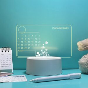 ponprngy note lamp write on - acrylic dry erase board with light, creative night light with message board, led acrylic memo board with pen, led letter message board for office school home (usb/b)