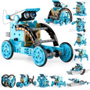 lucky doug 12-in-1 stem solar robot kit toys gifts for kids 8 9 10 11 12 13 years old, educational building science experiment set birthday for kids boys girls