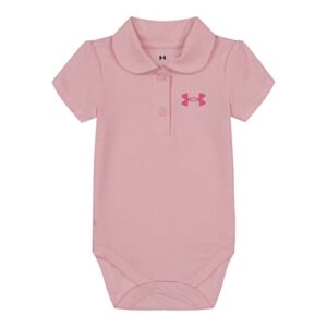 under armour baby girls logo polo bodysuit, pink sugar, 3-6 months us