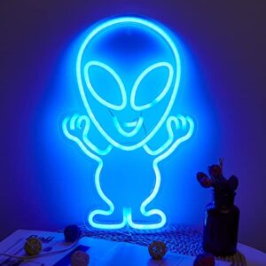 rosnek neon light alien led sign,light up sign with durable acrylic panel,neon signs cool novelty night light usb for bedroom,room,wall,bar,party,teenage birthday’s gift