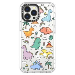 mosnovo case for iphone 13 pro max, [compatible with magsafe] [buffertech 6.6ft military-grade drop protection] [anti peel off tech] clear phone case design - dinosaur land