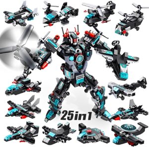 biznesmen stem robot building kit - 577 pieces 25-in-1 construction toy set | creative engineering blocks and vehicles for 6-12 year old boys and girls | educational gift for kids ages 6-12