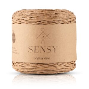 sensy premium 274 yards raffia yarn (latte)