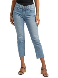 jag jeans women's ruby mid rise straight cropped jeans, nomadic blue