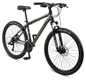 mongoose montana sport men and women mountain bike, 21-speed drivetrain with trigger shifters, 27.5-inch wheels, 17-inch medium frame, black